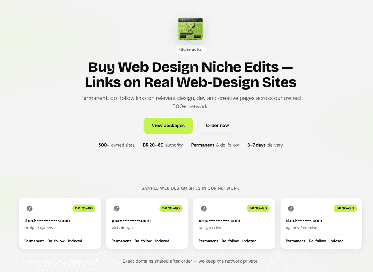 Web Design Niche Edits: Link Building relevant pentru agenții